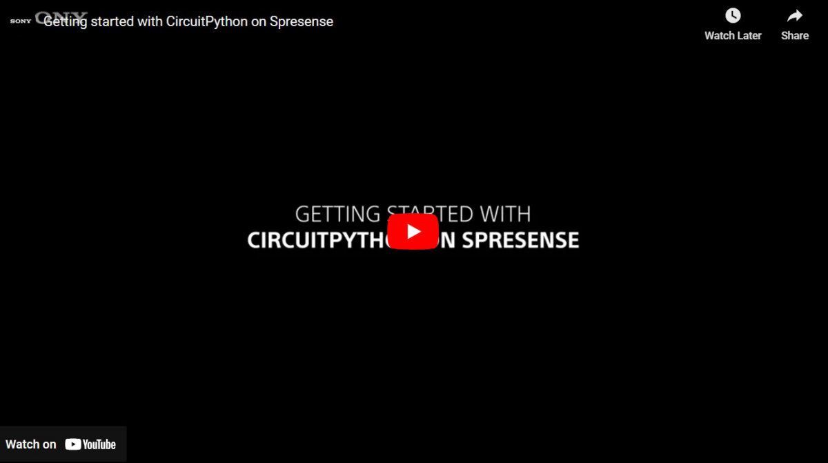 Spresense tutorial video | ソニーの開発者ポータル