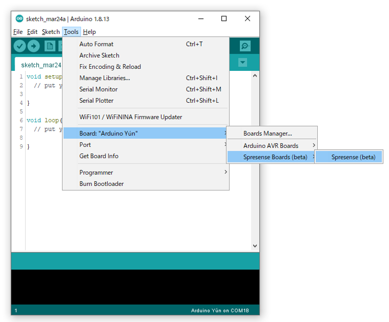 Spresense Arduino Library Getting Started Guide