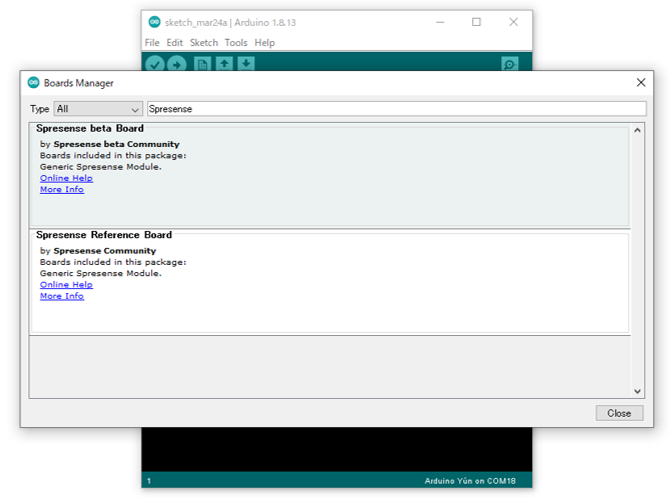 Spresense Arduino Library Getting Started Guide