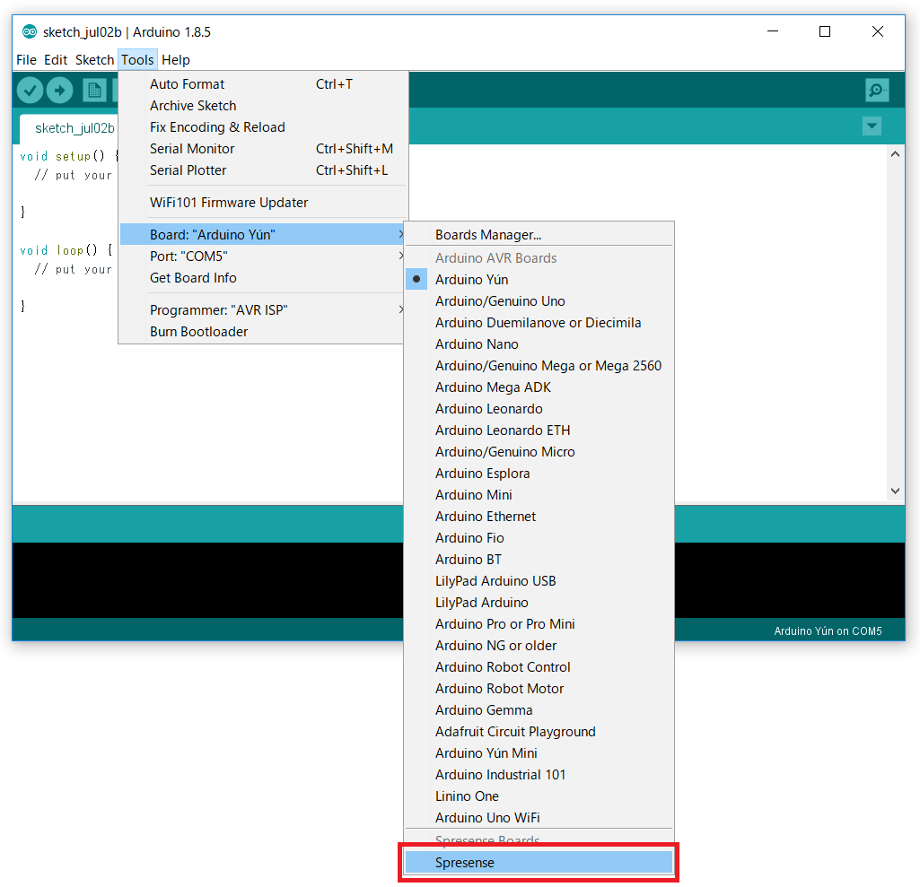 Spresense Arduino Library Getting Started Guide